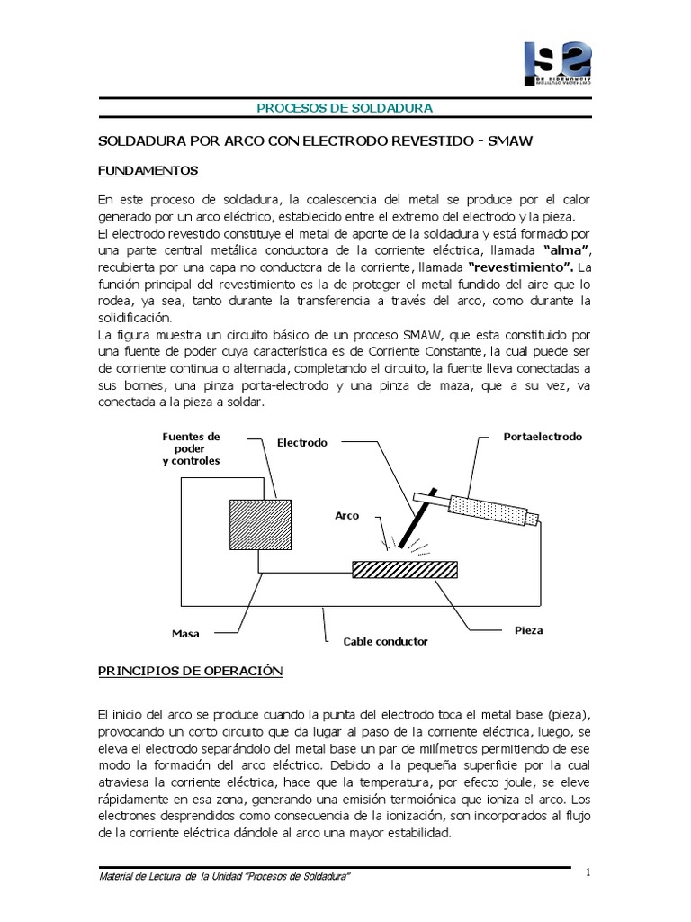 Procesos de soldadura: Fundamentos de la soldadura por arco con electrodo revestido (SMAW) | PDF ...