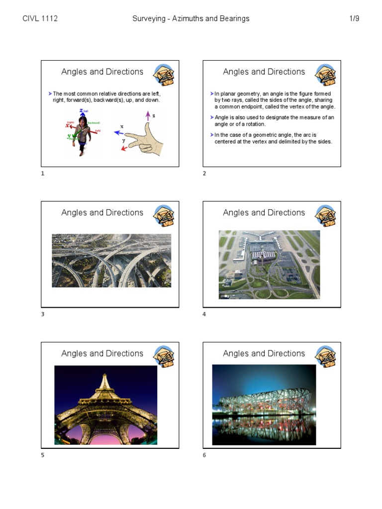 Surveying Angles | PDF | Angle | Azimuth