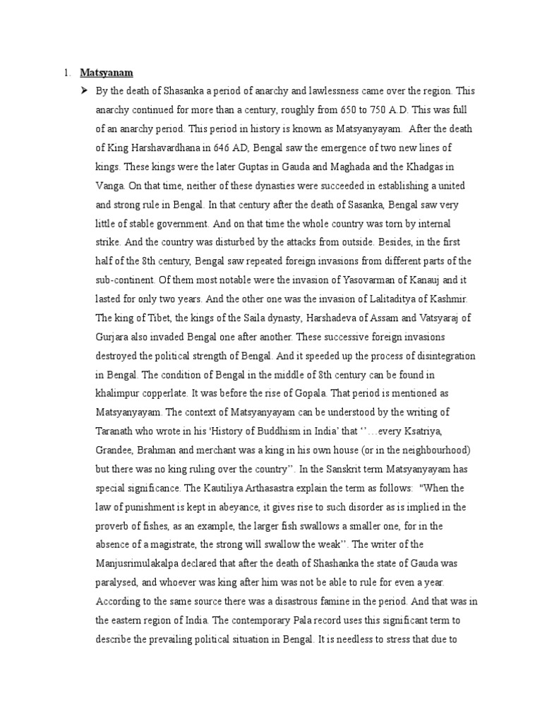 Matsyanam | PDF | Mughal Empire | Bengal