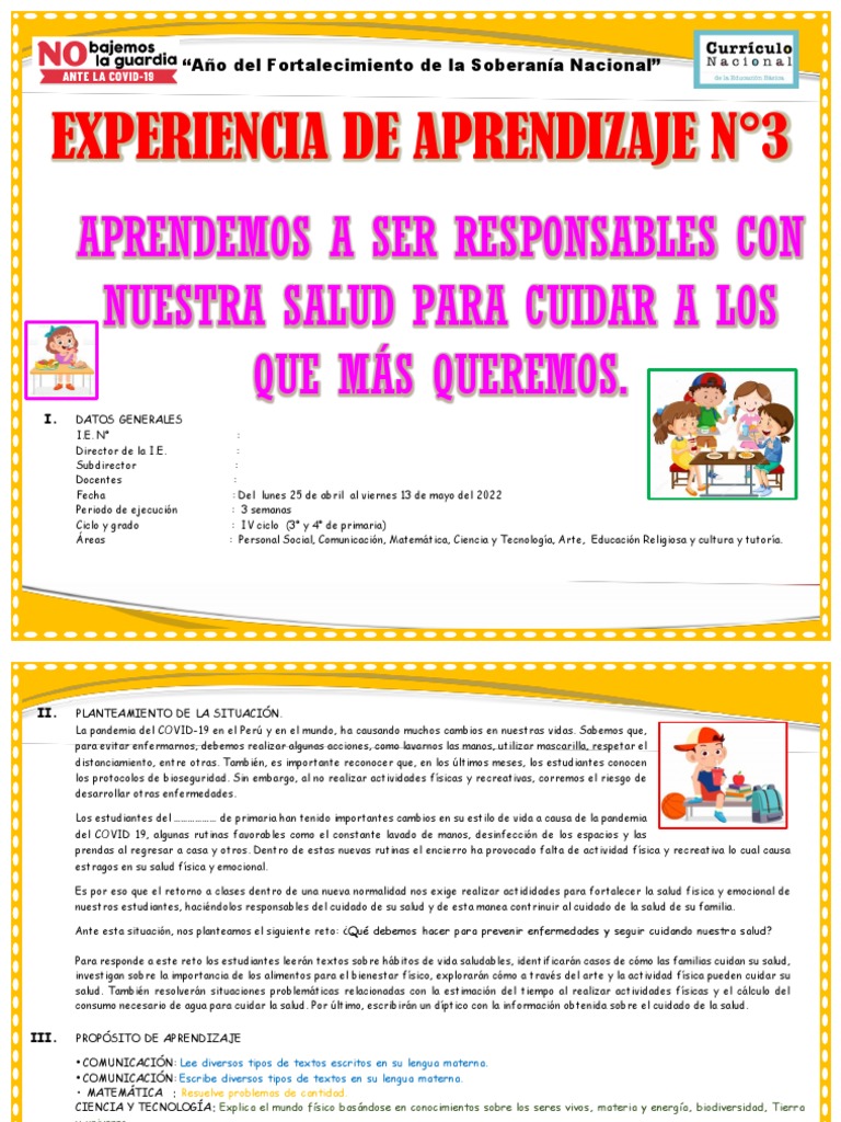 Aprendemos a Cuidar Nuestra Salud | PDF | Aprendizaje | Alimentos
