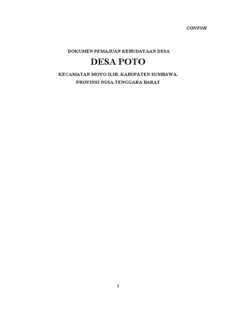 Draft Laporan Desa Poto - Sumbawa | PDF