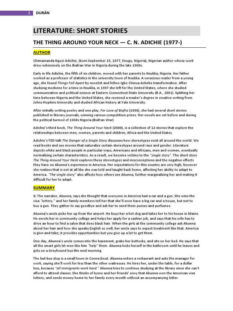 Literature - Short Stories Test 2 | PDF