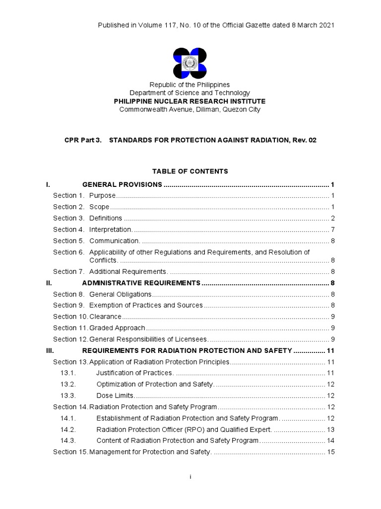 CPR Part 3.standards For Protection Against Radiation | PDF | Ionizing ... CPR Part 3.standards For Protection Against Radiation | PDF | Ionizing ...