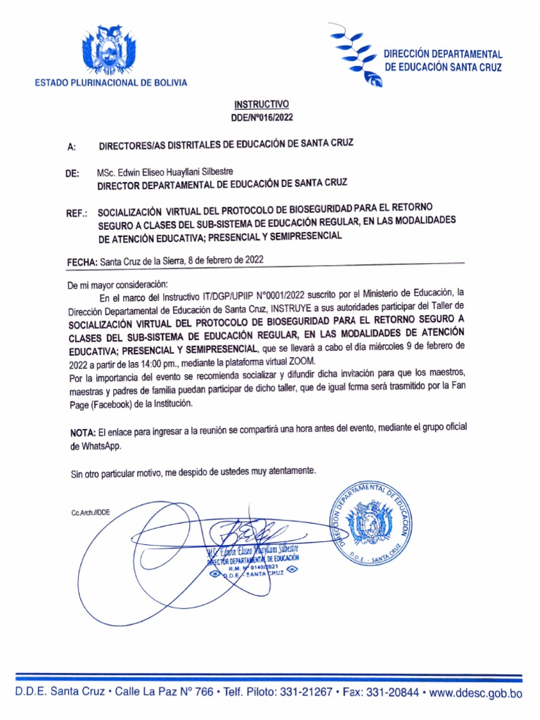 Instructivo Dde-N°016-2022 | PDF