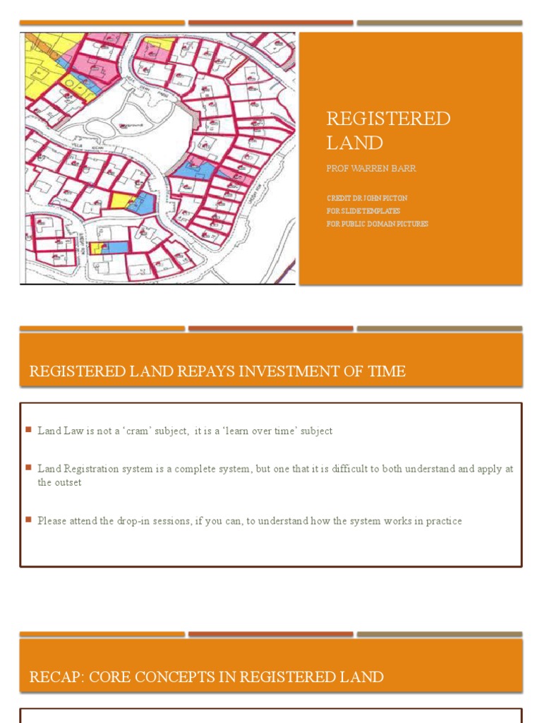 Understanding Registered Land Concepts | PDF | Real Property Law | Urban