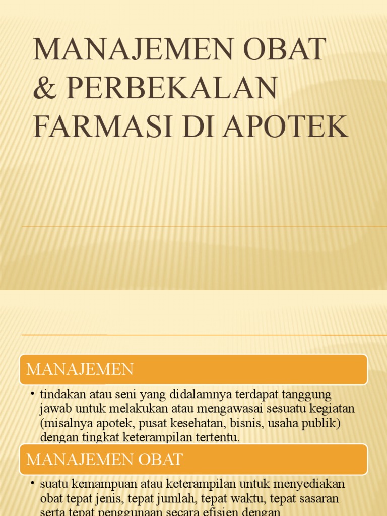 Materi Bu Maya - Manajemen Apotek | PDF