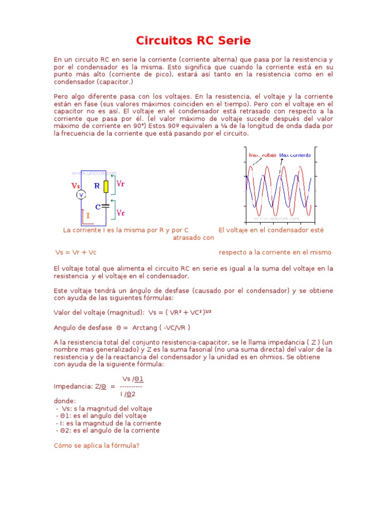 Circuitos RC Serie | PDF | Resistencia Eléctrica y Conductancia ...