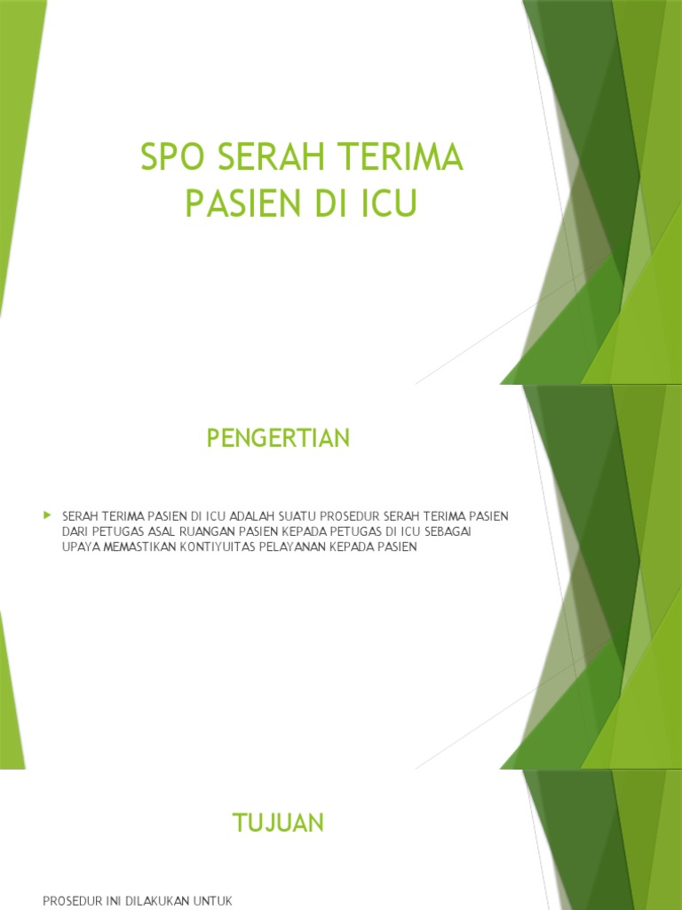Spo Serah Terima Pasien Di Icu | PDF