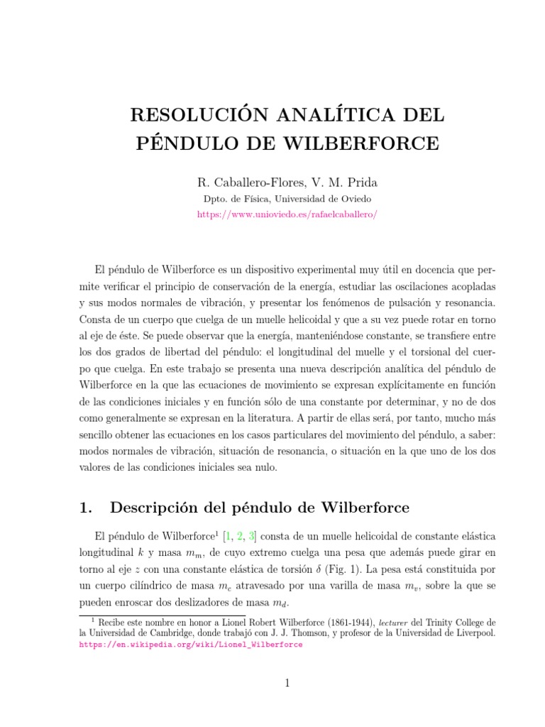 Pendulo Wilberforce | PDF | Oscilación | Péndulo
