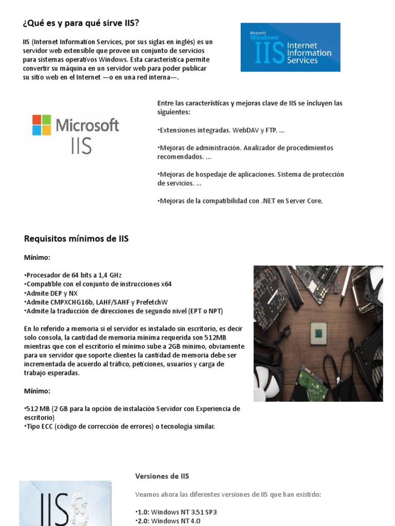 ¿Qué Es y para Qué Sirve IIS?: Entre Las Características y Mejoras Clave de IIS Se Incluyen Las ...