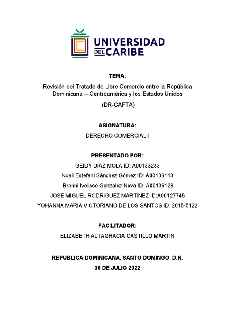 Análisis del Tratado DR-CAFTA: Impacto y Beneficios | PDF | Arancel ...