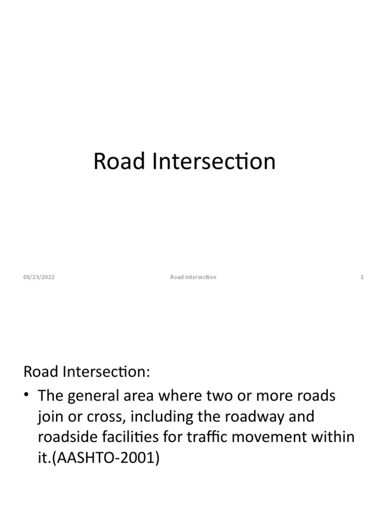 08/23/2022 Road Intersection 1 | PDF | Intersection (Road) | Traffic