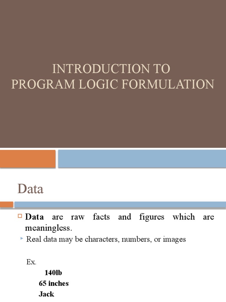 Introduction To Program Logic Formulation | Download Free PDF | Programming | Computer Program