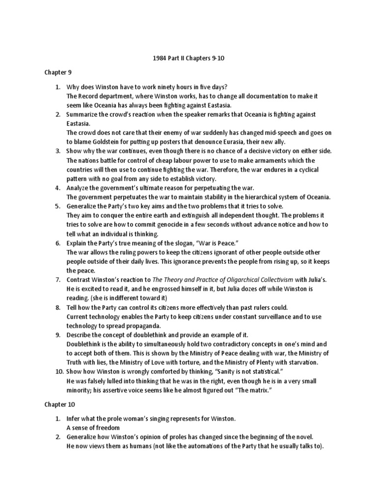 1984 Part II Chapters 9 10 | PDF