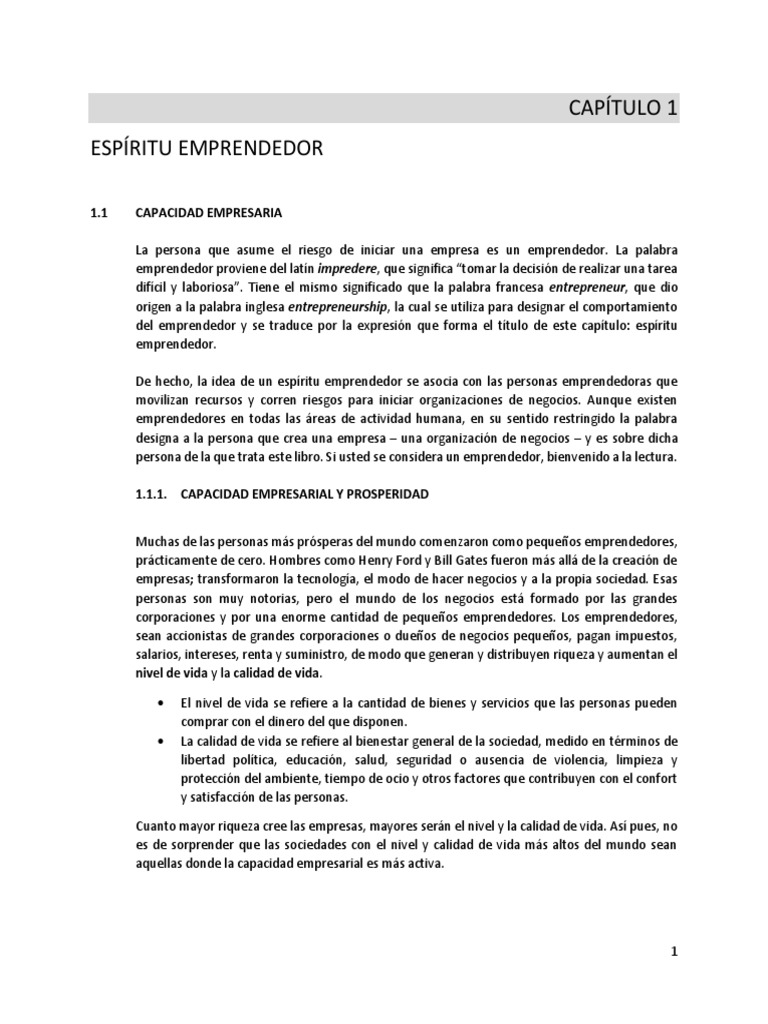 Espíritu Emprendedor | PDF | Iniciativa empresarial | Business