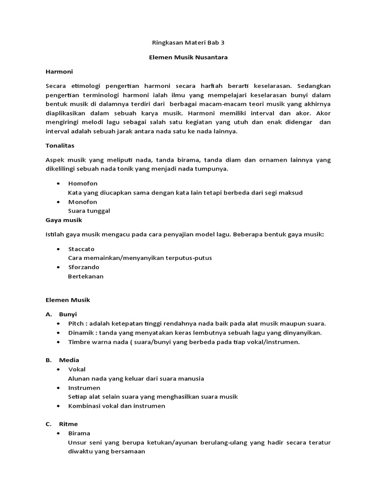 Elemen Musik Nusantara | PDF | Seni