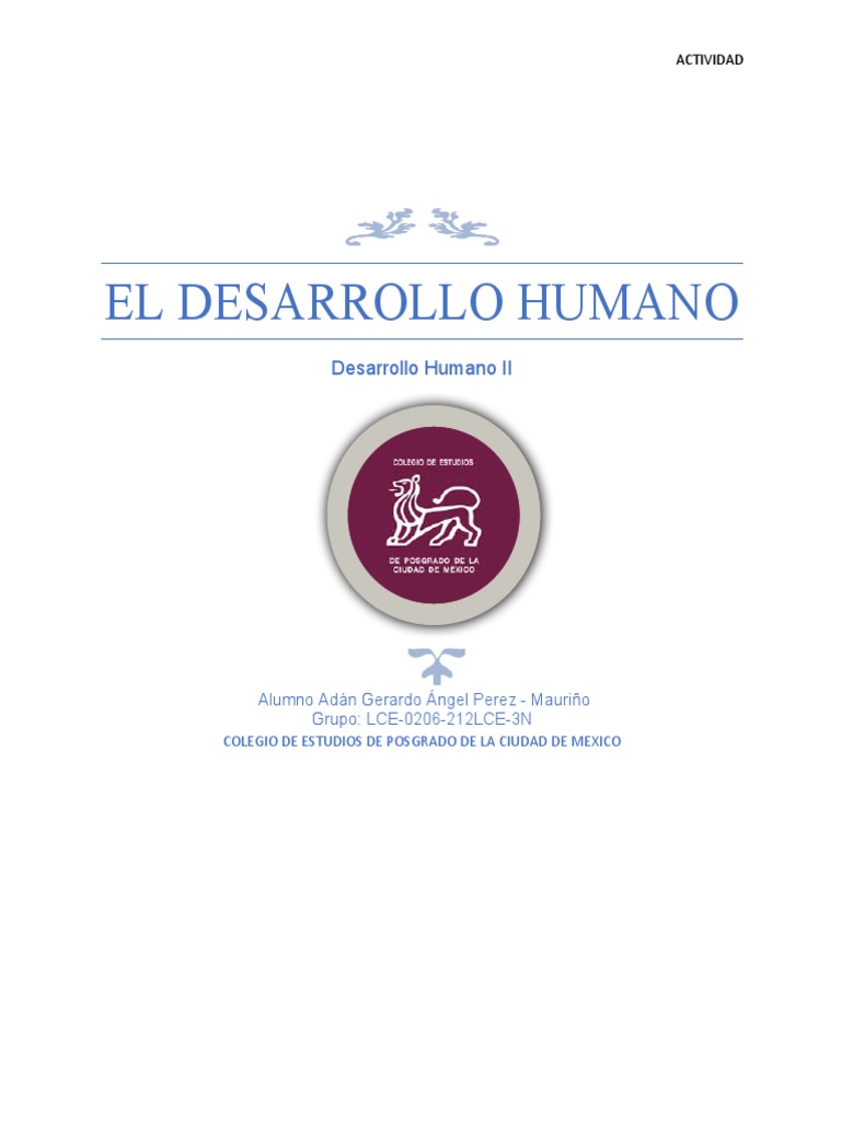 Desarrollo Humano 2 Tarea 3 | PDF | Adultos | Vejez