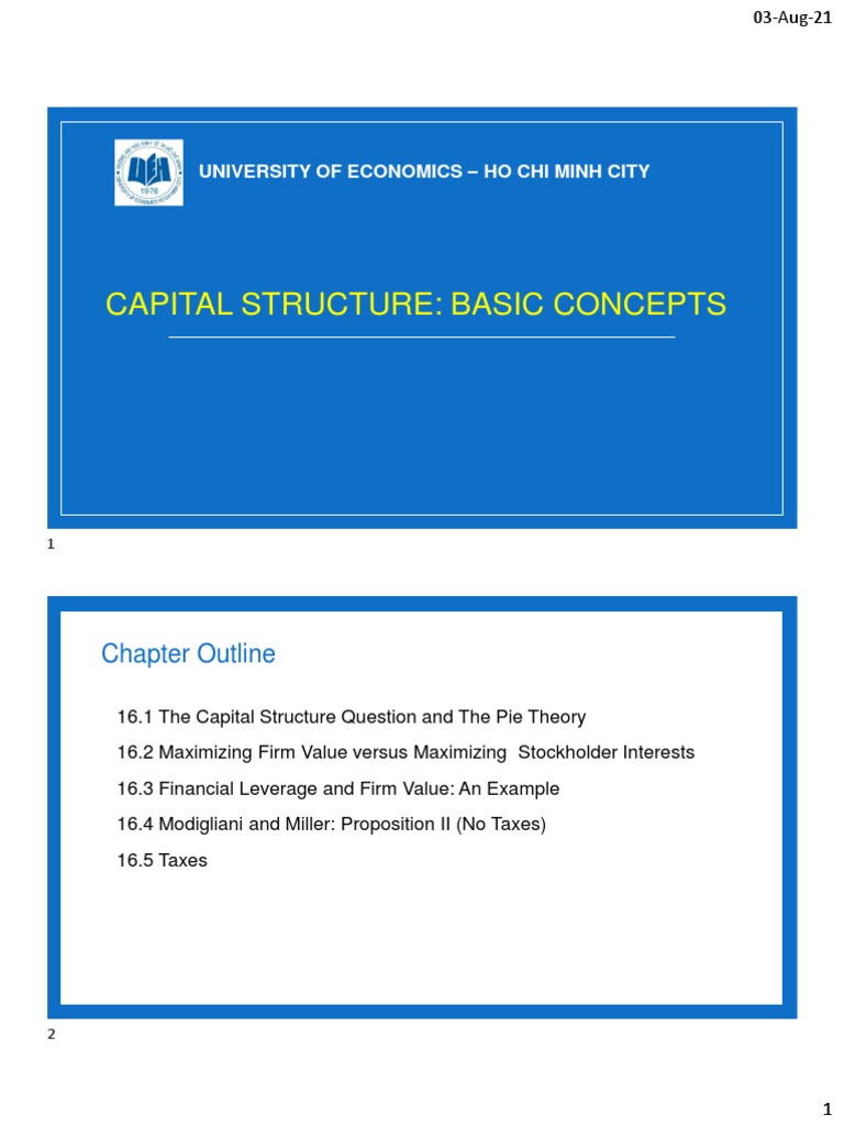 Lecture 16 - Capital Structure - Basic Concepts | PDF | Capital Structure | Financial Accounting