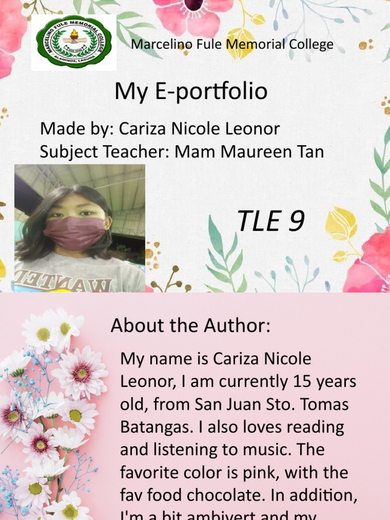 TLE Portfolio Reflection by Cariza Leonor | PDF | Parenting