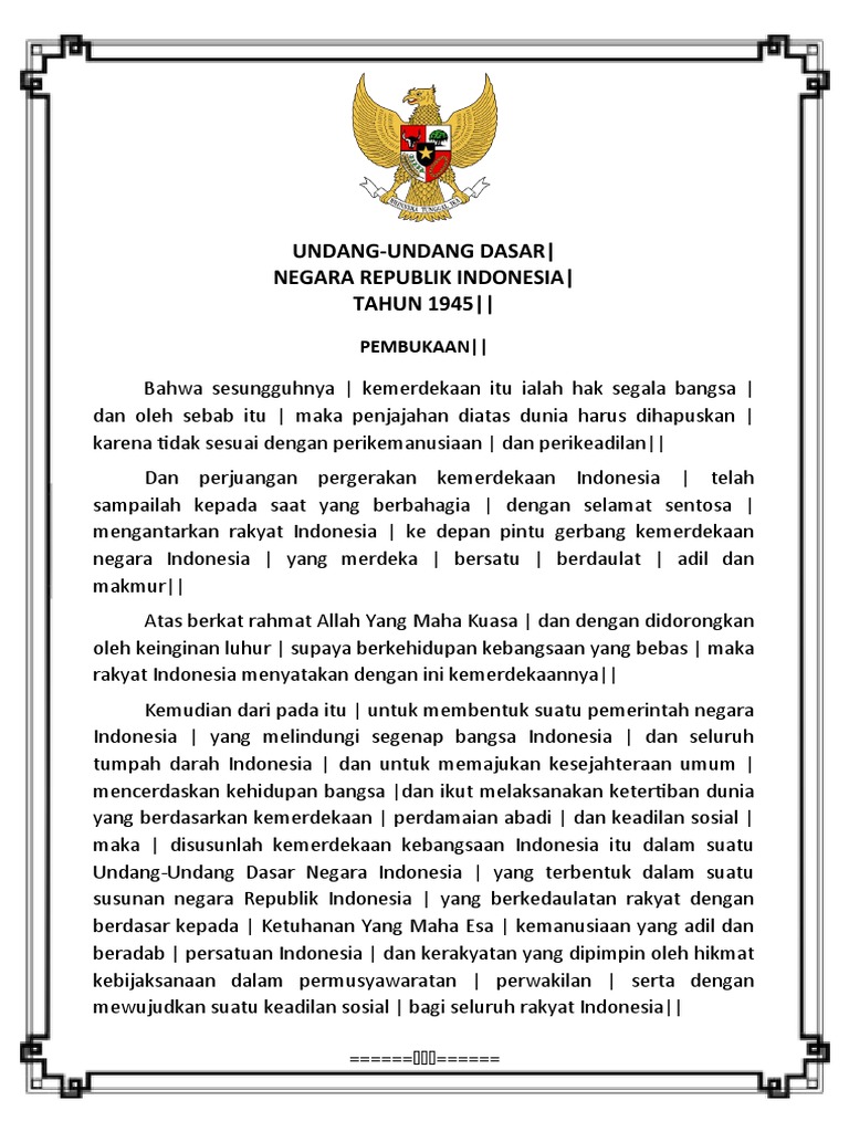 Pembukaan Uud 1945 | PDF | Politik