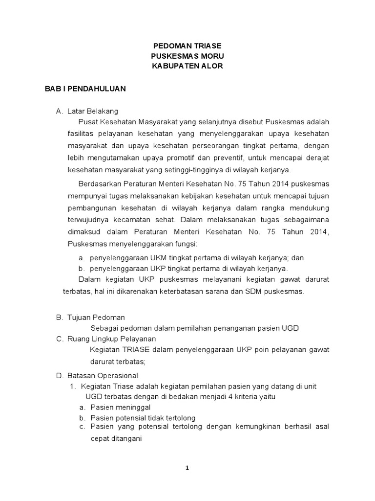 Pedoman Triase Oke | PDF