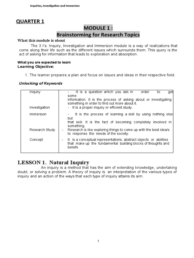 3is Module 1 For PPT Slides | PDF | Hypothesis | Quantitative Research