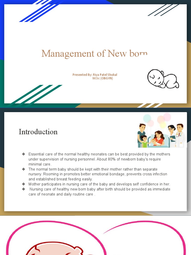 Management of New Born: Presented By: Riya Patel Shukal M.SC (OBGYN) | PDF | Breastfeeding ...