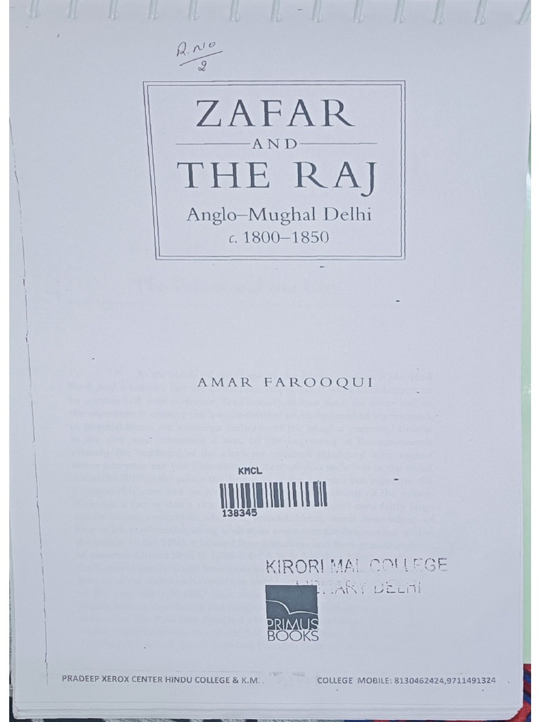 03 Zafar and The Raj by Amar Farooqui 2 | PDF