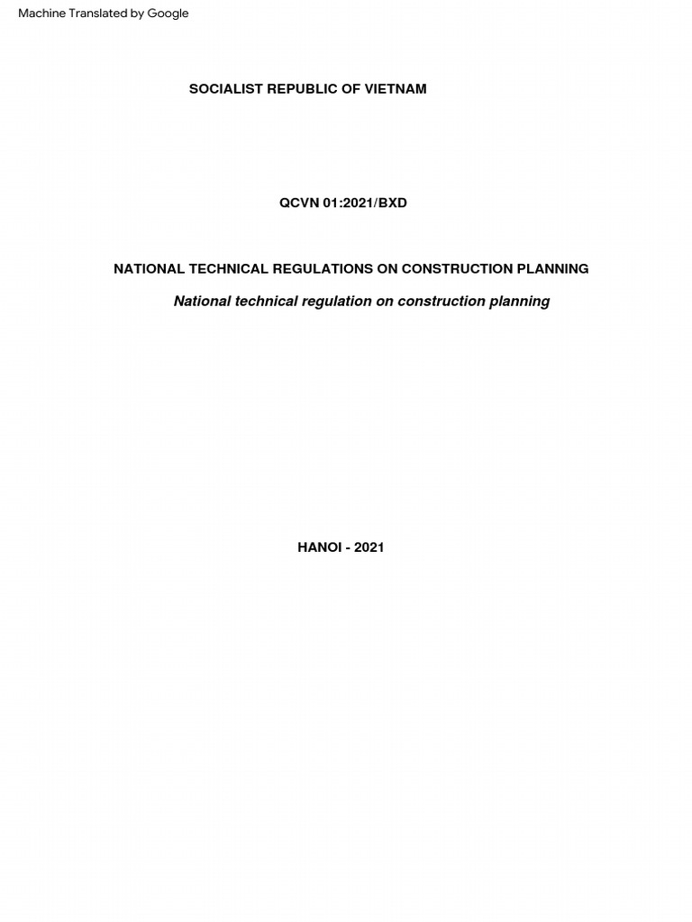 4a. QCVN-01-2021-BXD National Technical Regulation On Construction Planning (Eng) | PDF ...