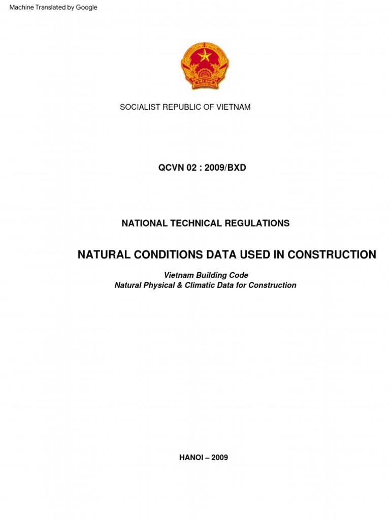 QCVN 02-2009-BXD Vietnam Building Code Natural Physical and Climatic Data For Construction (Eng ...