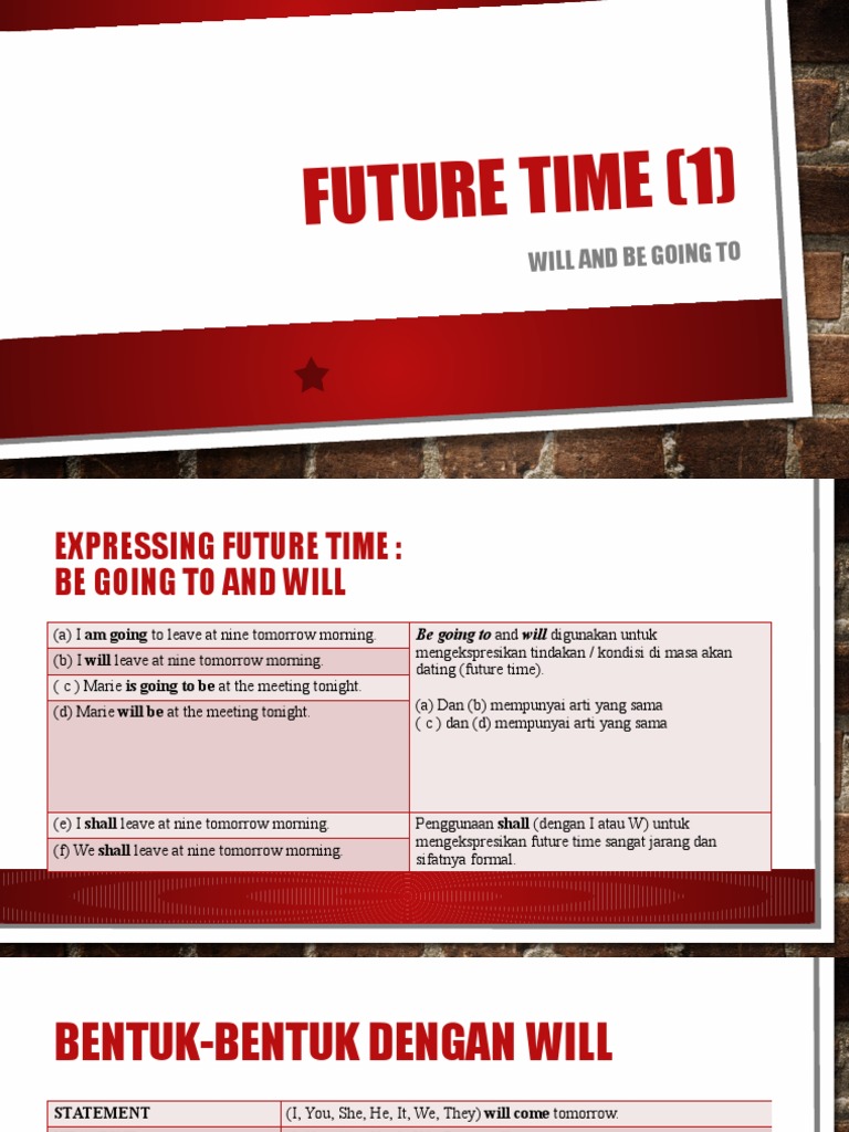 Future Time (1) Will and Be Going To | PDF | Linguistics | Linguistic Morphology