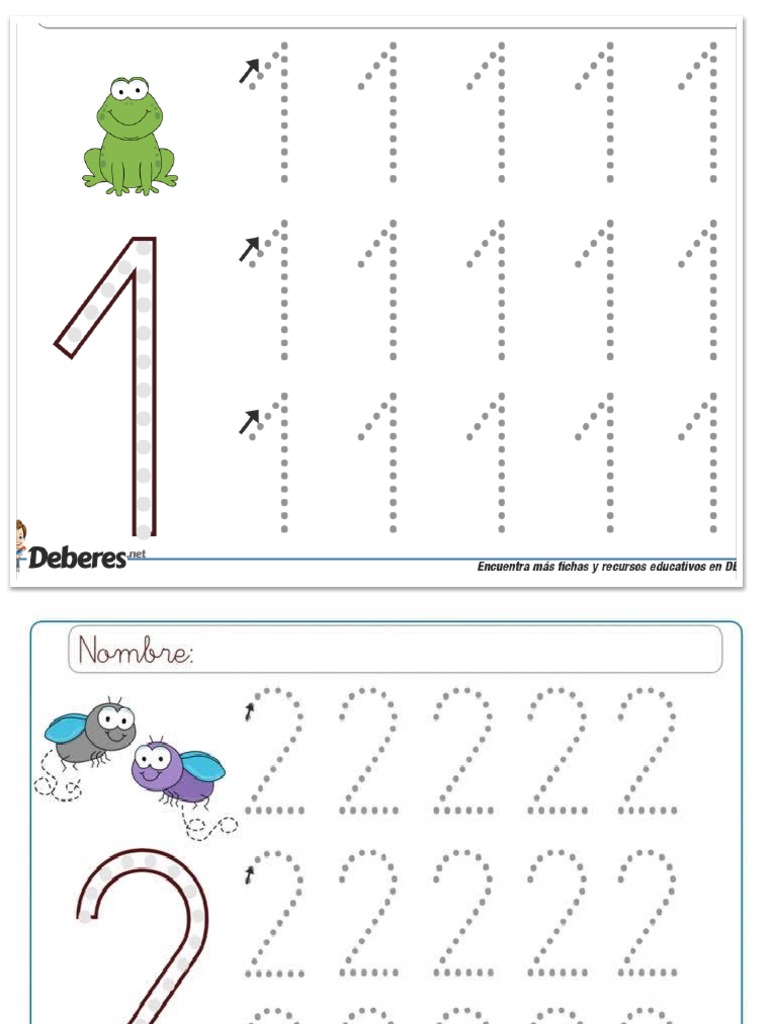 numeros del 1 al 10 - trazos | PDF