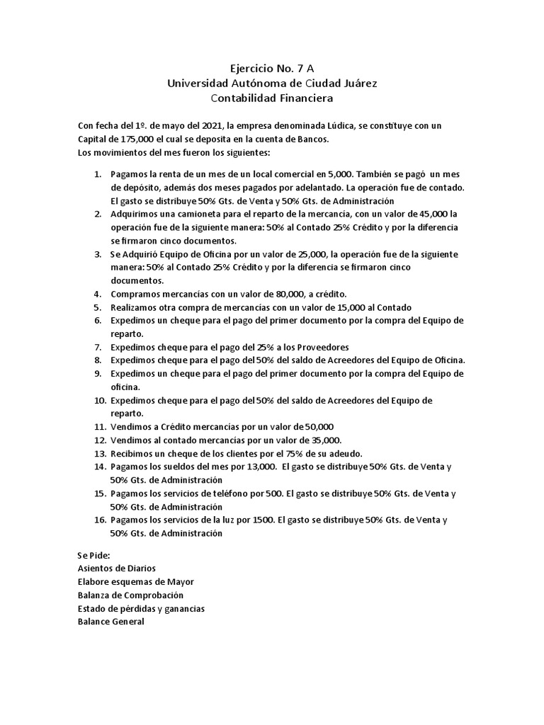 Ejercicio 7 A Ludico Sin Saldos | PDF