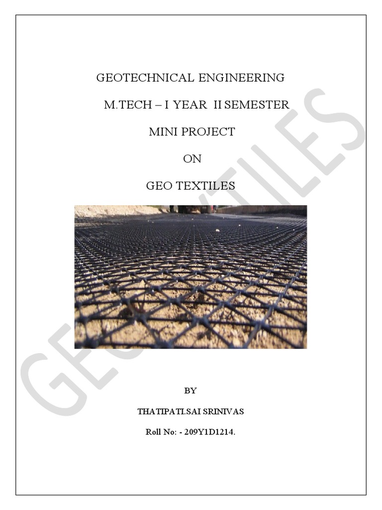 Geotechnical Engineering M.Tech - I Year Ii Semester Mini Project ON ...