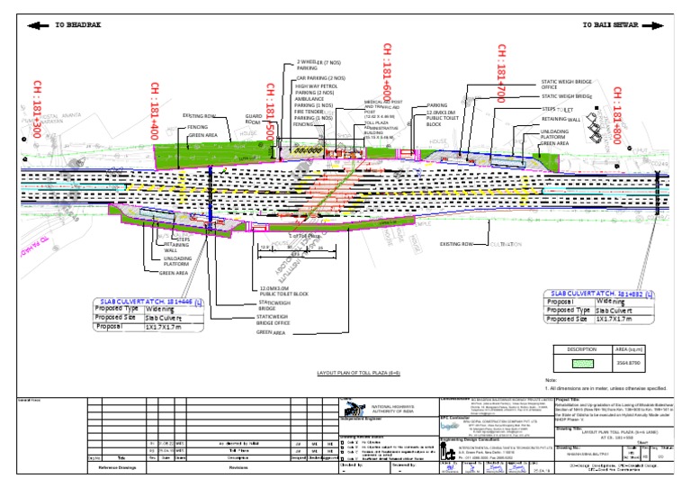 To Bhadrak To Baleshwar: Slab Culvert at Ch. 181+446 (L) Slab Culvert at Ch. 181+832 (L) | PDF