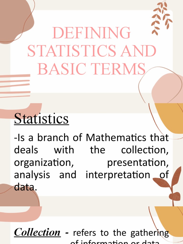 Defining Statistics and Basic Terms | PDF | Sampling (Statistics) | Statistics