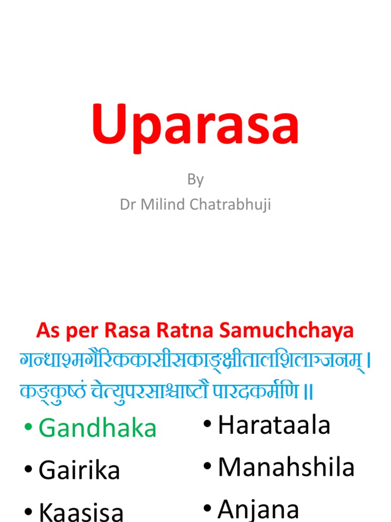 Uparasa: by DR Milind Chatrabhuji | PDF | Sulfur | Minerals