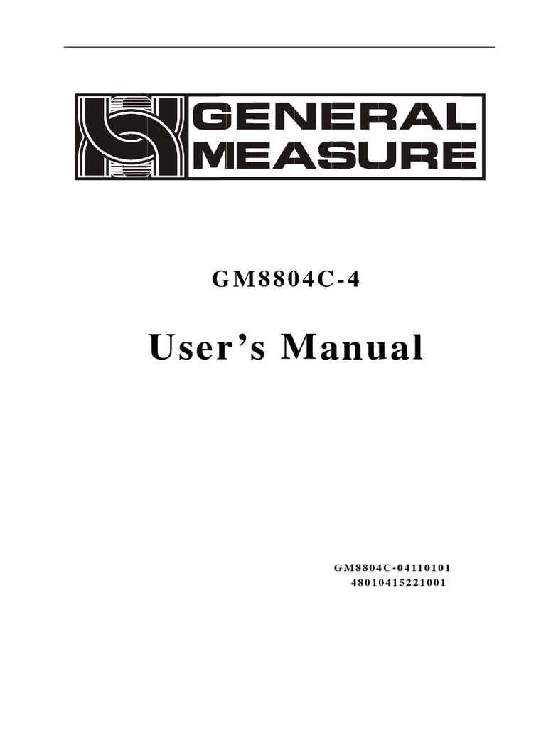 GM8804C-4 User Manual | PDF | Parameter (Computer Programming) | Power Supply