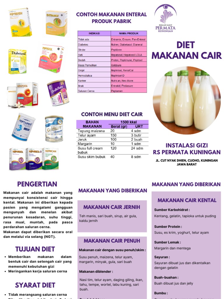 Leaflet Diet Makanan Cair | PDF