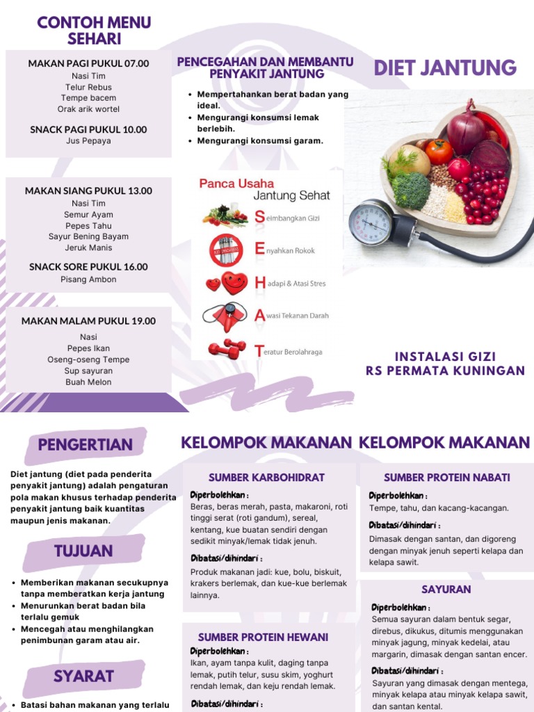 Leaflet Diet Jantung | PDF
