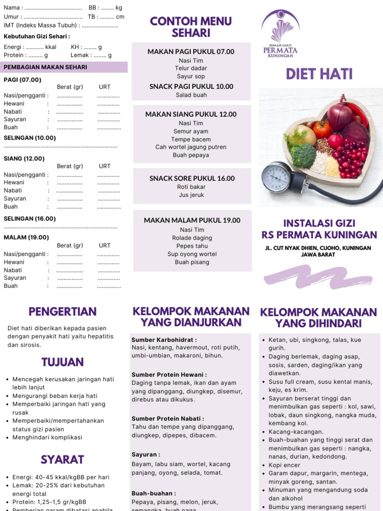 Leaflet Diet Hati | PDF