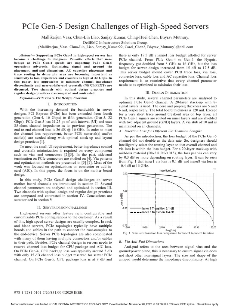 Pcie Gen-5 Design Challenges of High-Speed Servers | PDF | Printed ...