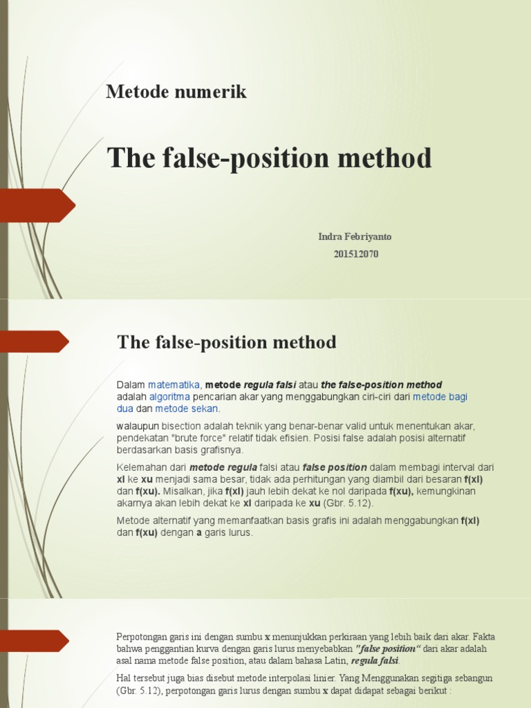 Metode Numerik Presentasi | PDF