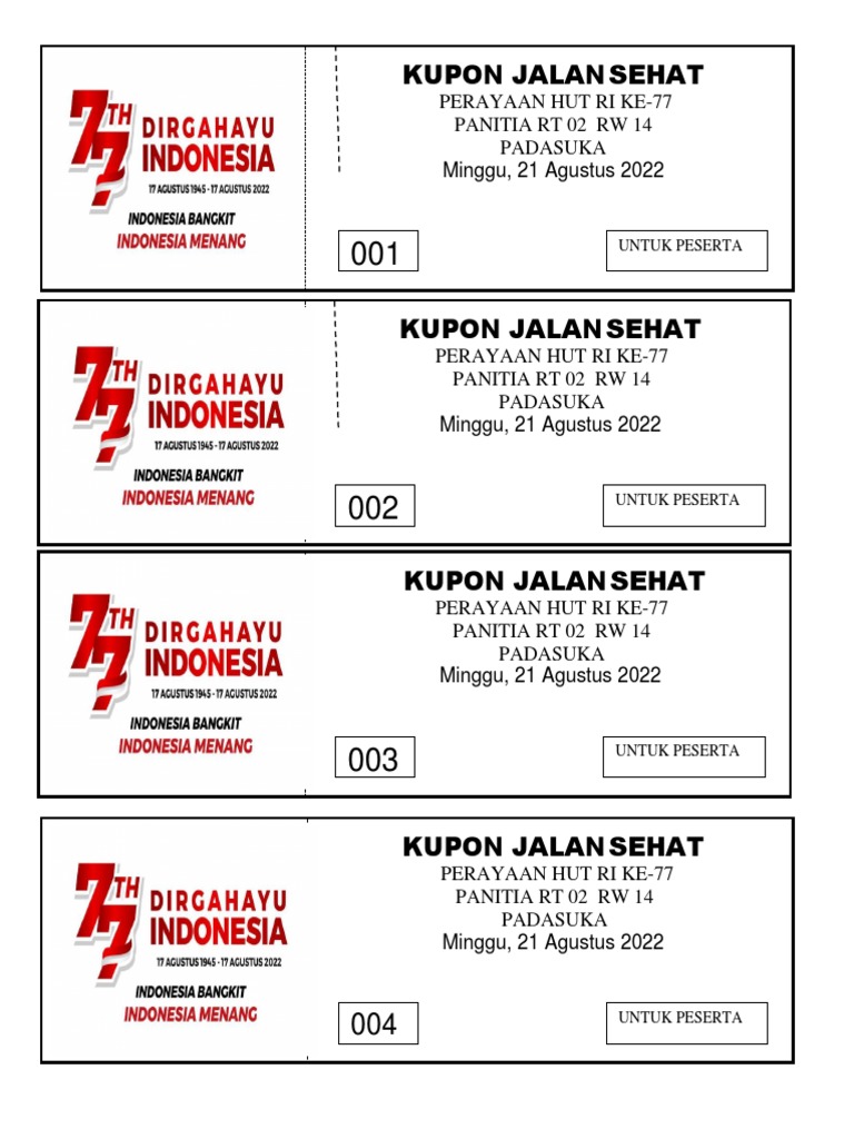 Kupon Jalan Sehat | PDF