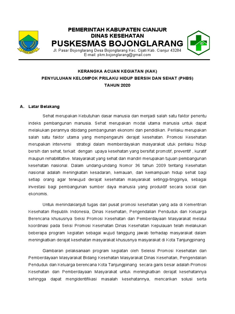 Kak Penyuluhan Kelompok PHBS | PDF