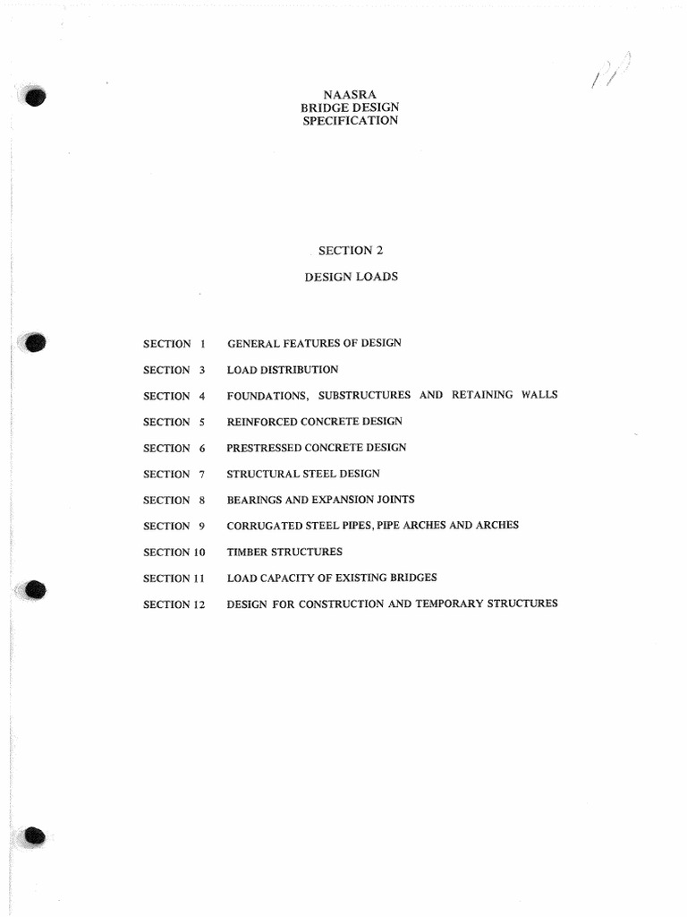 1976 NAASRA Bridge Design Specifications - Section 02 - Design Loads | PDF