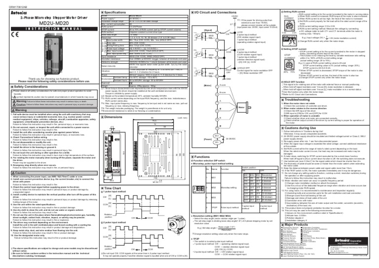 MD2U-MD20: Instruction Manual | PDF | Electric Motor | Electrical ...