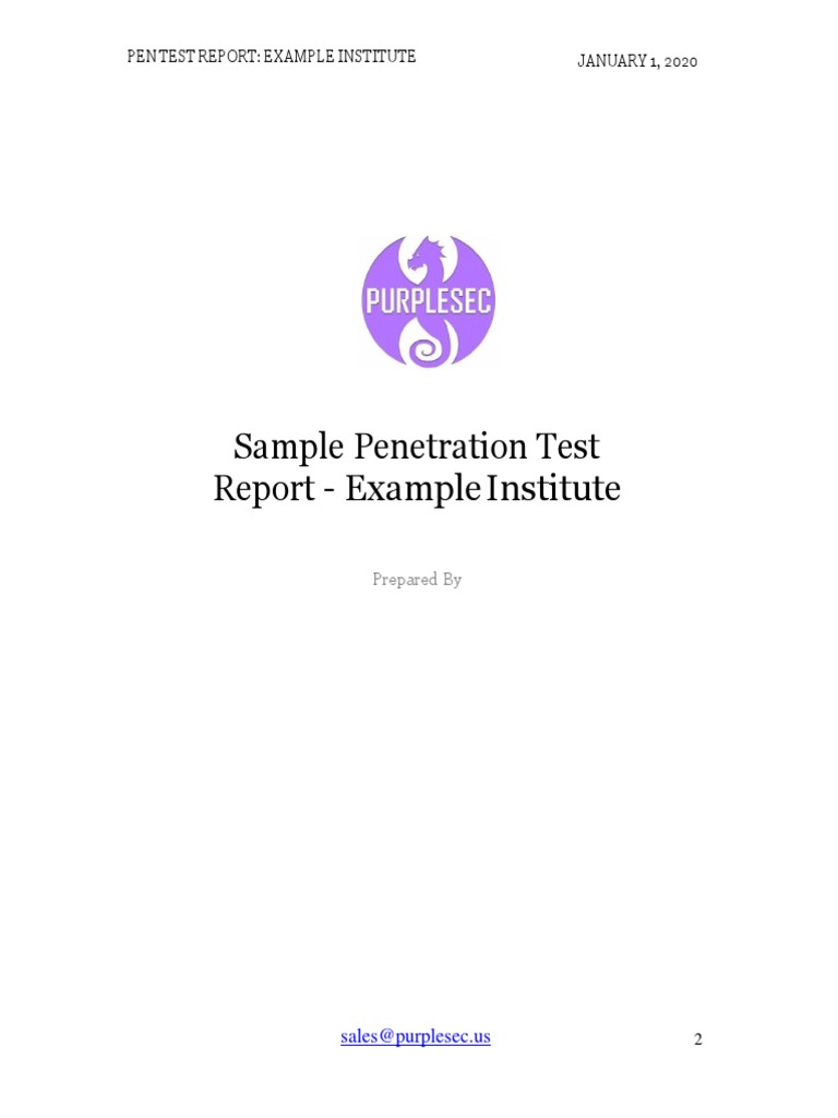 Sample Penetration Test Report PurpleSec | PDF | Transport Layer ...