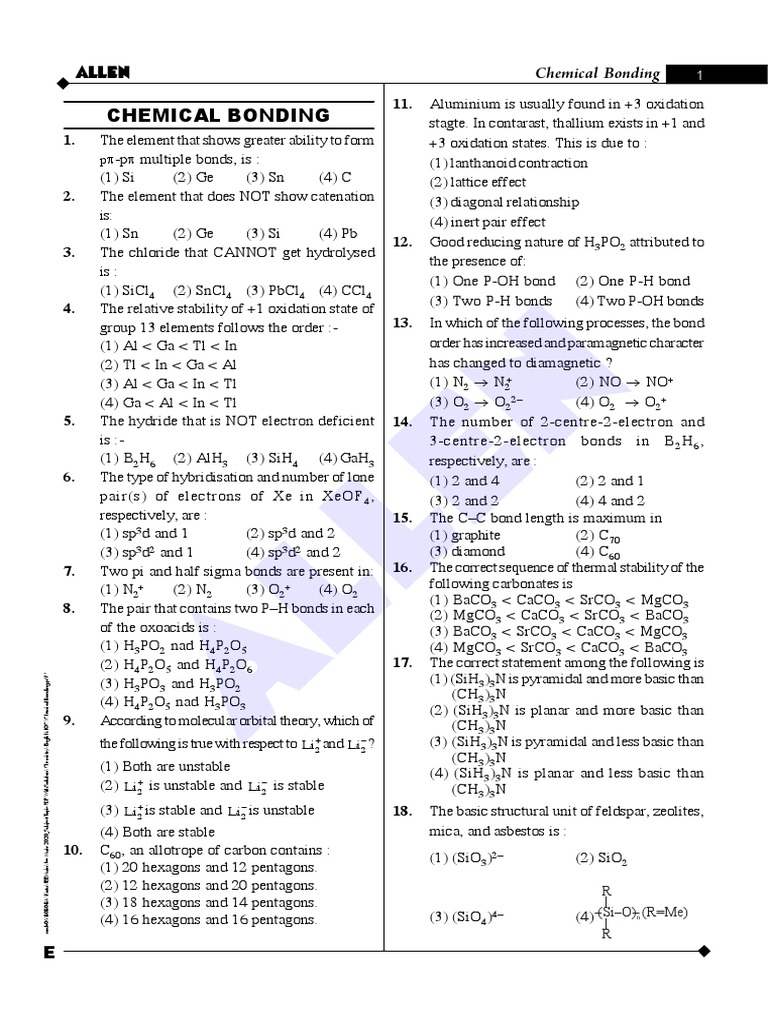 Allen: Chemical Bonding | PDF