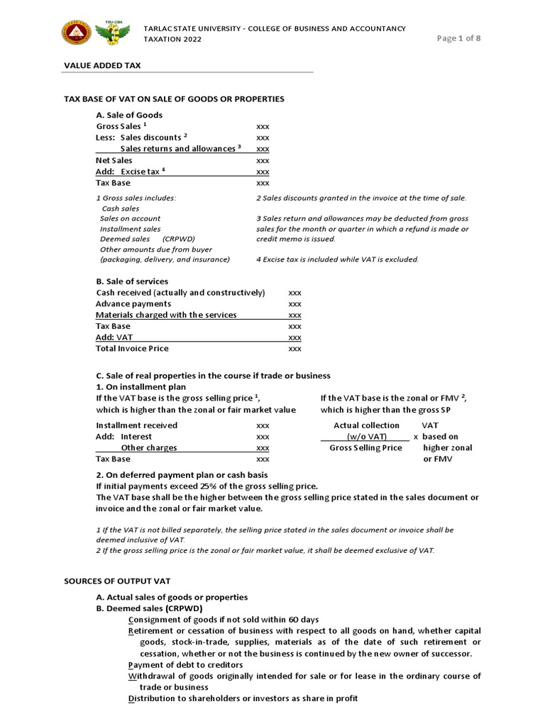 VAT Computation and Exercises Guide | PDF | Value Added Tax | Taxes